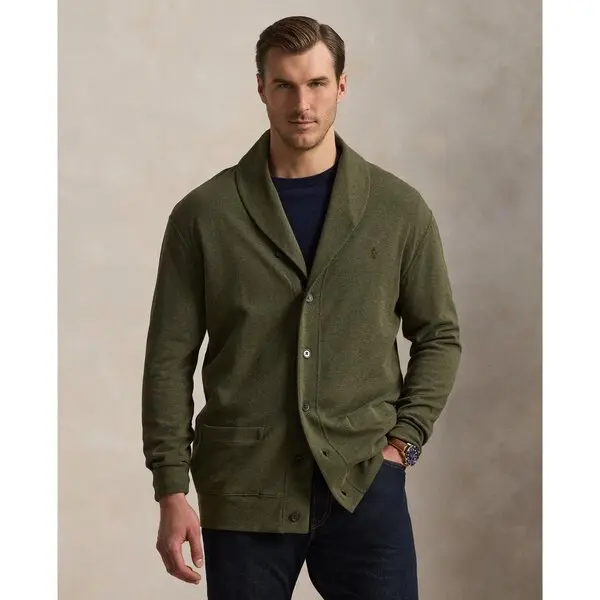 Ralph Lauren Luxury Jersey Cardigan - Alpine Heather