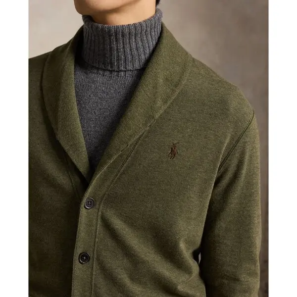 Ralph Lauren Luxury Jersey Shawl-collar Cardigan - Alpine Heather