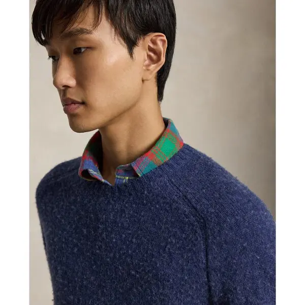 Ralph Lauren Suede-patch Wool-cashmere Sweater - Basalt Navy