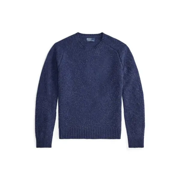 Ralph Lauren Suede-patch Wool-cashmere Sweater - Basalt Navy