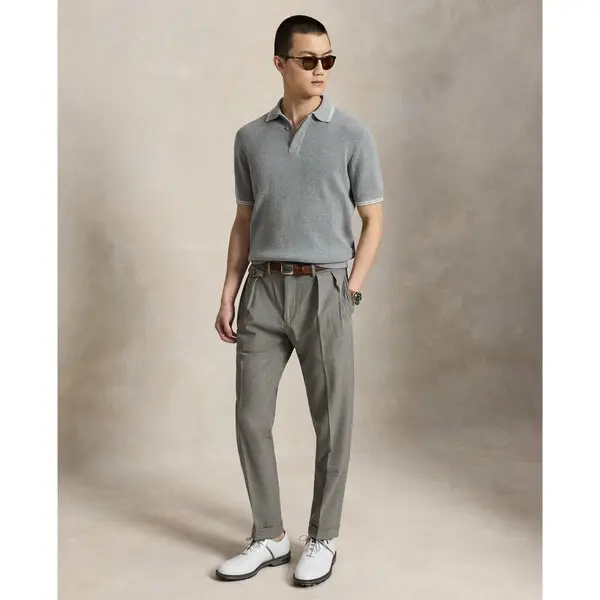 Ralph Lauren Waffle-knit Cotton Polo Sweater - Spring Heather