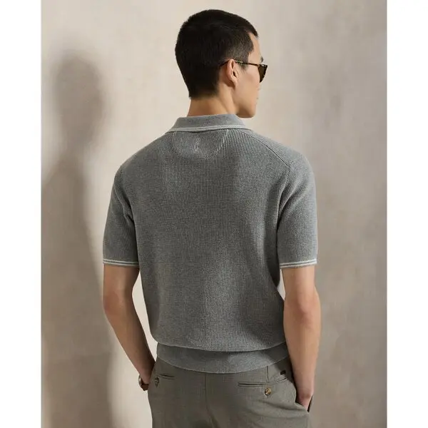 Ralph Lauren Waffle-knit Cotton Polo Sweater - Spring Heather
