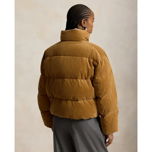Ralph Lauren Corduroy Down Puffer Jacket - Tan