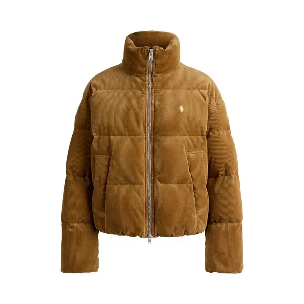 Ralph Lauren Corduroy Down Puffer Jacket - Tan