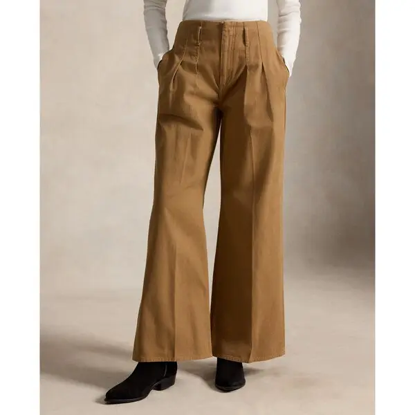 Ralph Lauren Pleated Cotton Wide-leg Pant