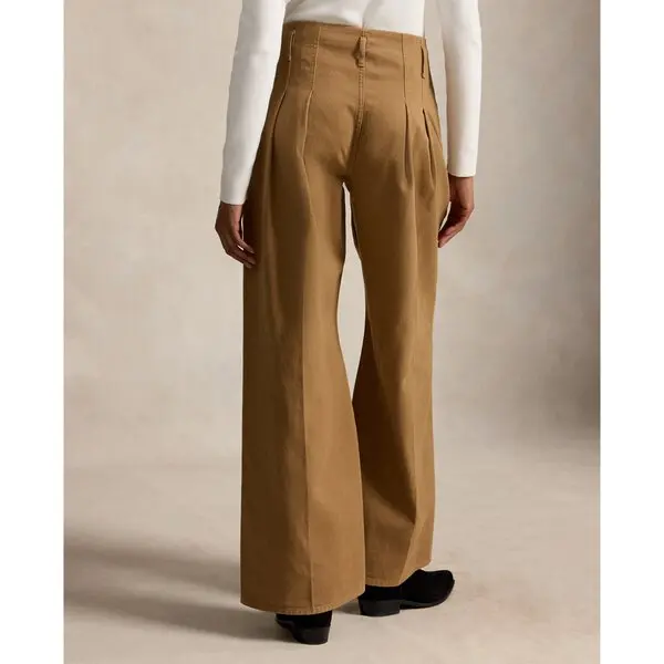 Ralph Lauren Pleated Cotton Wide-leg Pant