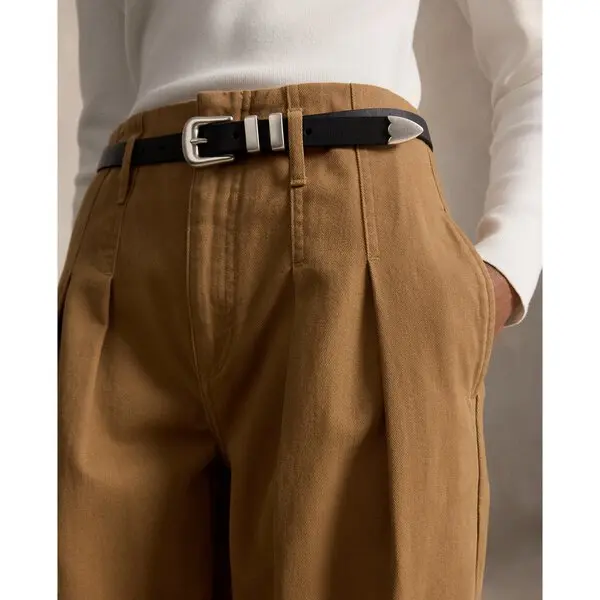 Ralph Lauren Pleated Cotton Wide-leg Pant