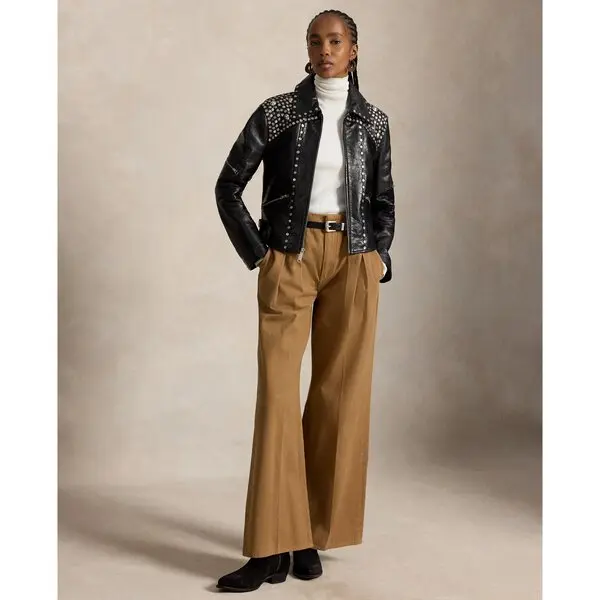 Ralph Lauren Pleated Cotton Wide-leg Pant