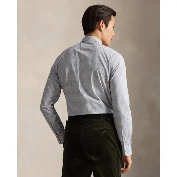Ralph Lauren Classic Fit Checked Poplin Shirt - White Blue Multi