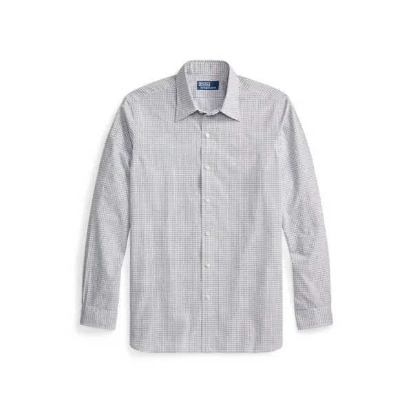 Ralph Lauren Classic Fit Checked Poplin Shirt - White Blue Multi