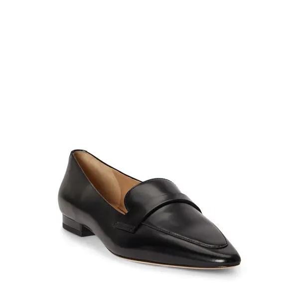 Ralph Lauren Audri Glazed Leather Loafer - Black