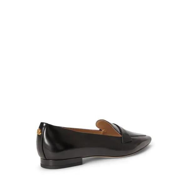 Ralph Lauren Audri Glazed Leather Loafer - Black