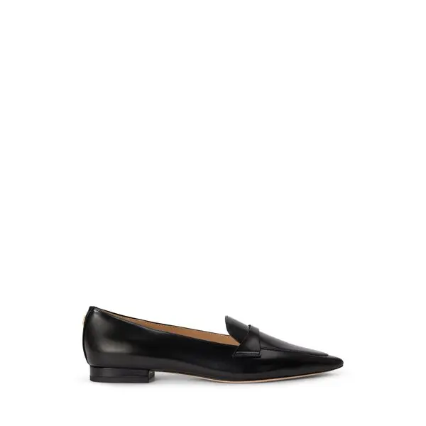 Ralph Lauren Audri Glazed Leather Loafer - Black