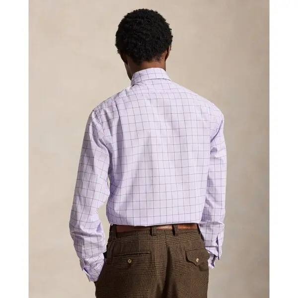 Ralph Lauren Classic Fit Checked Poplin Shirt - White Powder
