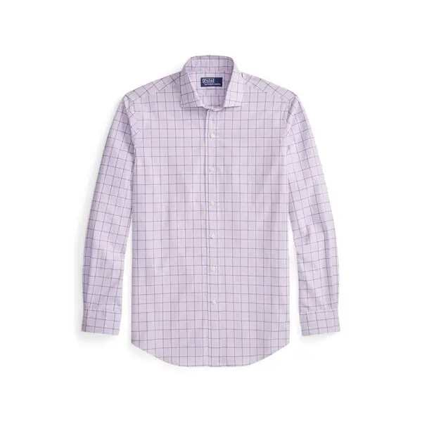 Ralph Lauren Classic Fit Checked Poplin Shirt - White Powder