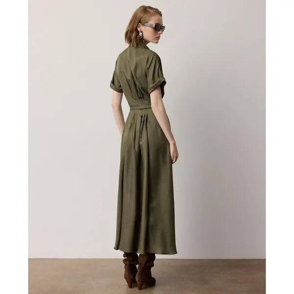 Ralph Lauren Donatella Silk Twill Day Dress