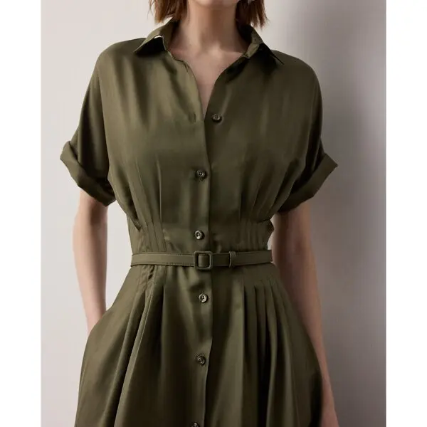 Ralph Lauren Donatella Silk Twill Day Dress