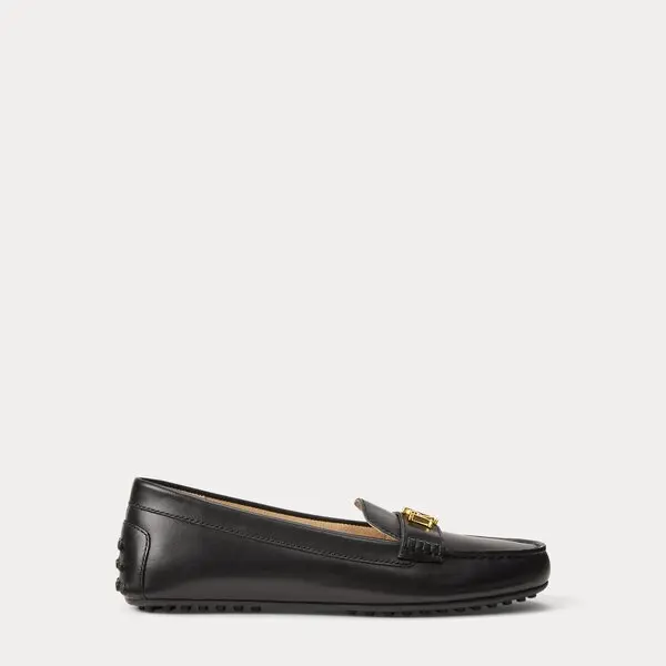 Ralph Lauren Barnsbury Leather Driver - Black