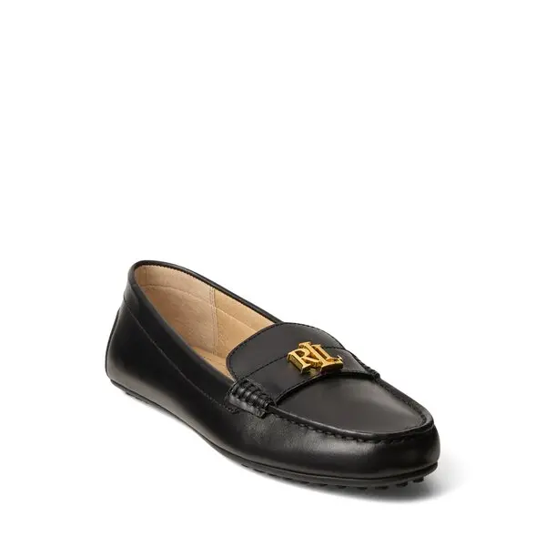 Ralph Lauren Barnsbury Leather Driver - Black
