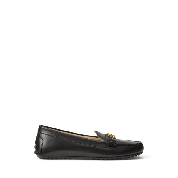 Ralph Lauren Barnsbury Leather Driver - Black