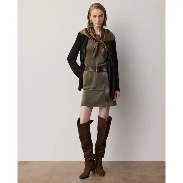 Ralph Lauren Heddie Ruffle-trim Lamb-suede Jacket