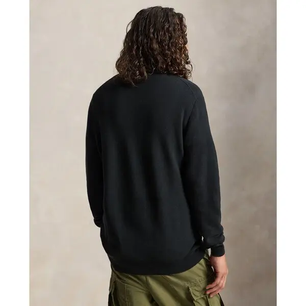 Ralph Lauren Cotton Mesh-knit Quarter-zip Sweater - Polo Black