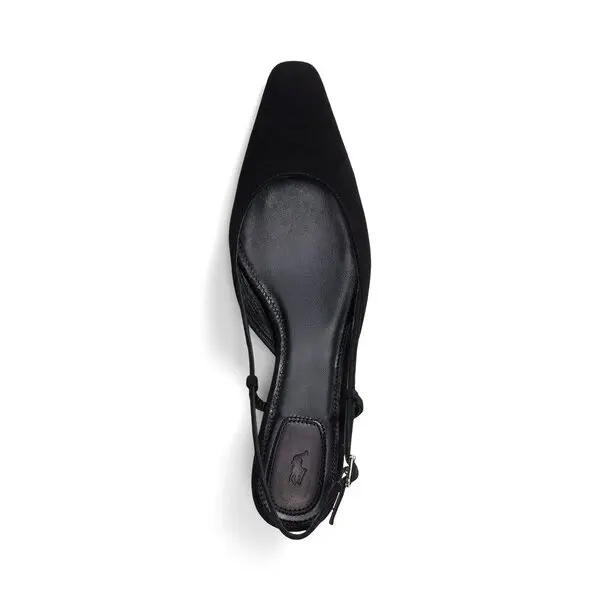 Ralph Lauren Suede Slingback Kitten Heel