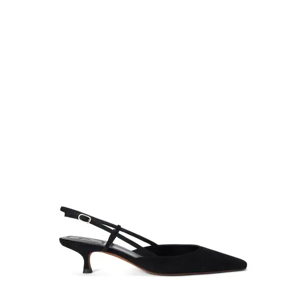 Ralph Lauren Suede Slingback Kitten Heel
