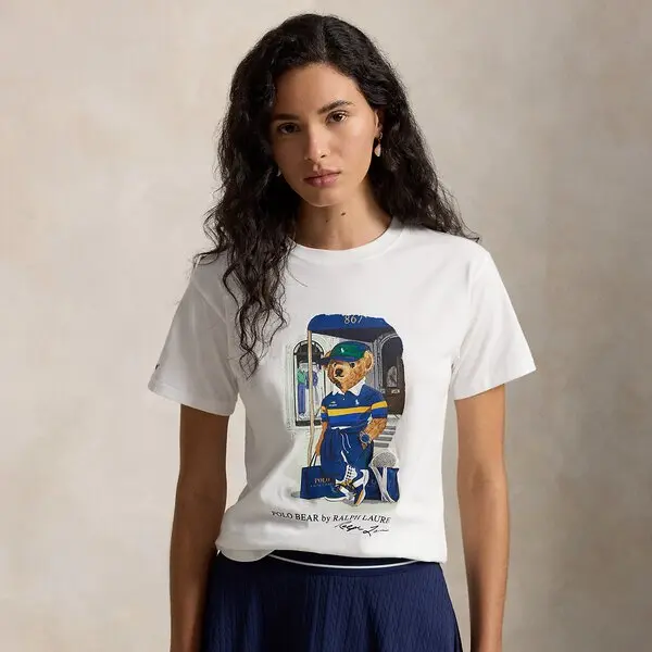 Ralph Lauren Us Open Polo Bear Cotton Jersey Tee - White