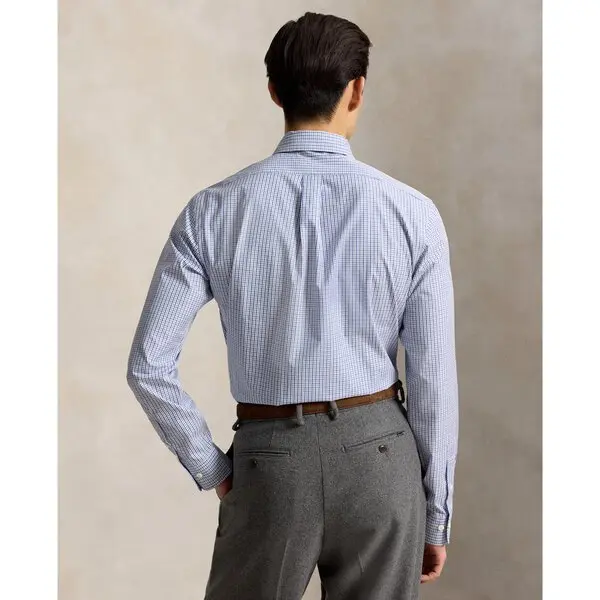Ralph Lauren Custom Fit Checked Poplin Shirt - White Blue Multi