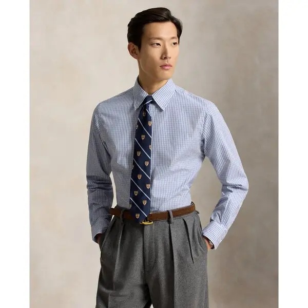 Ralph Lauren Custom Fit Checked Poplin Shirt - White Blue Multi