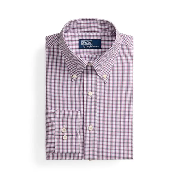 Ralph Lauren Custom Fit Checked Poplin Shirt - White Purple Multi