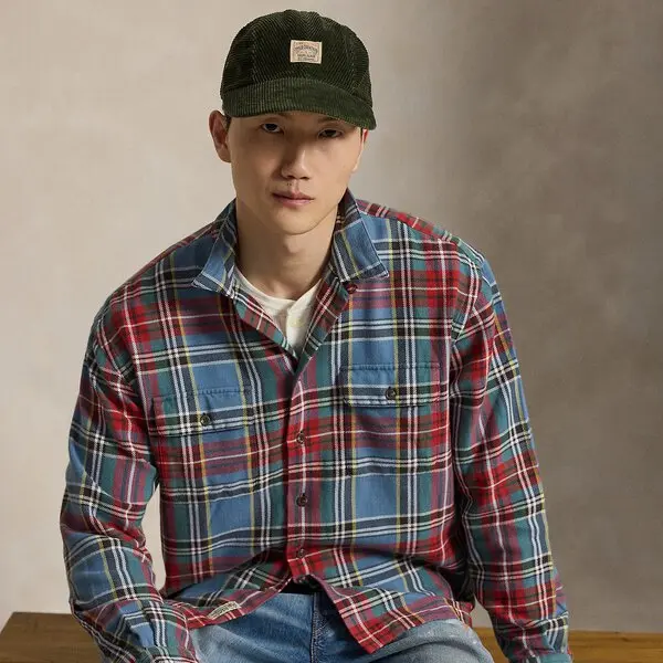 Ralph Lauren Classic Fit Plaid Flannel Camp Shirt