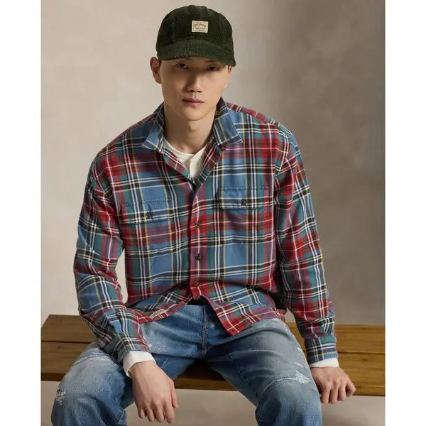 Ralph Lauren Classic Fit Plaid Flannel Camp Shirt