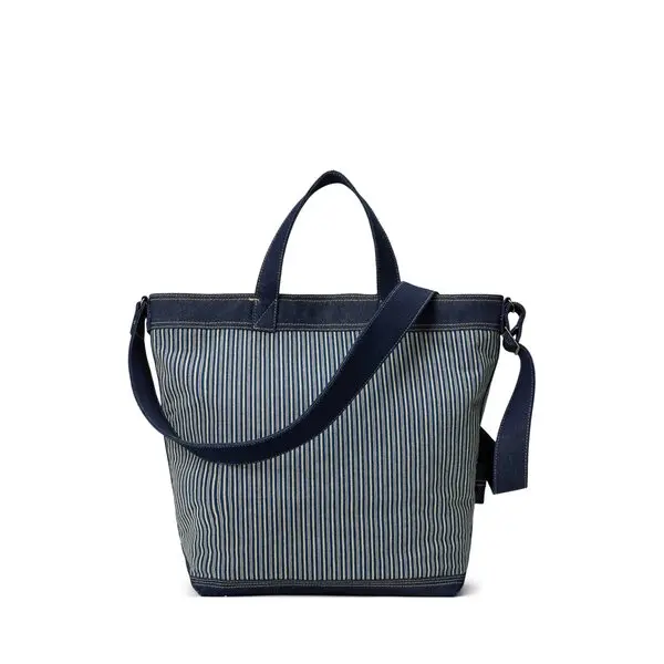 Ralph Lauren Indigo Striped Twill Tote