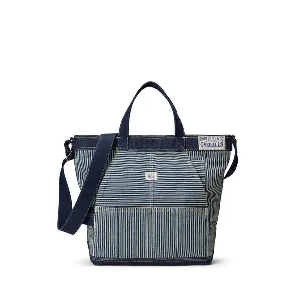 Ralph Lauren Indigo Striped Twill Tote