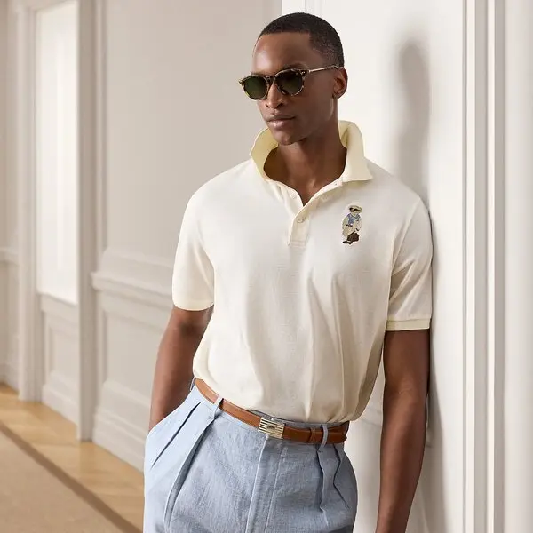 Ralph Lauren Polo Bear Cotton-cashmere Polo Shirt - Classic Cream