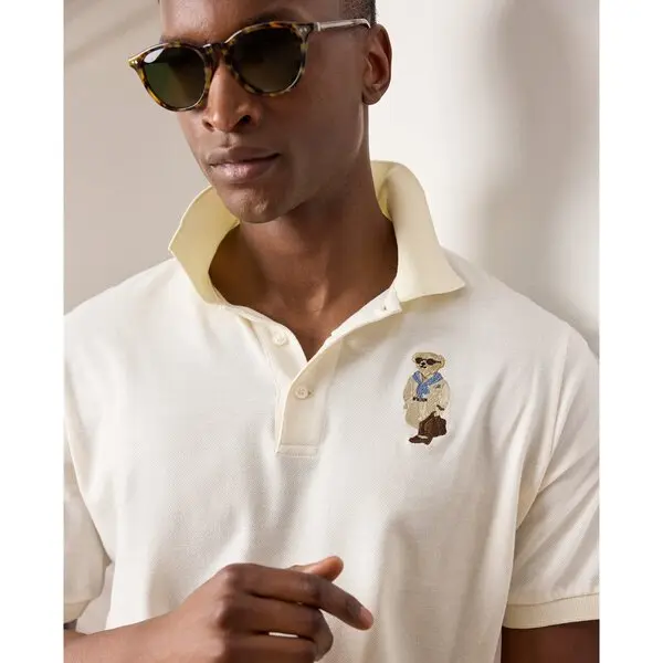 Ralph Lauren Polo Bear Cotton-cashmere Polo Shirt - Classic Cream
