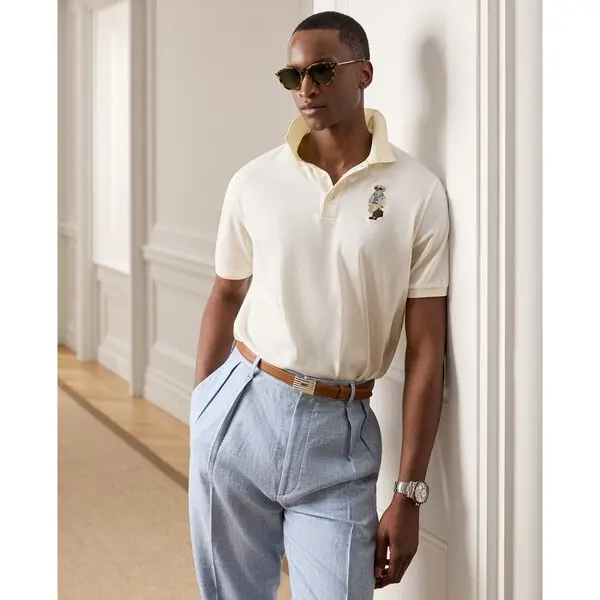 Ralph Lauren Polo Bear Cotton-cashmere Polo Shirt - Classic Cream