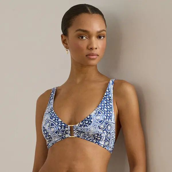 Ralph Lauren Geo-print Ring-front Bikini Top