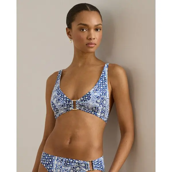 Ralph Lauren Geo-print Ring-front Bikini Top