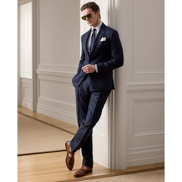 Ralph Lauren Gregory Hand-tailored Plaid Trouser