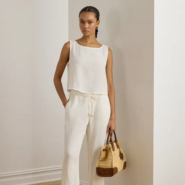 Ralph Lauren Cotton Gauze Cover-up Set - White