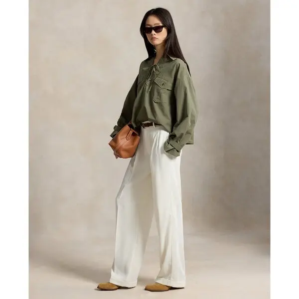 Ralph Lauren Lace-up Cotton Shirt