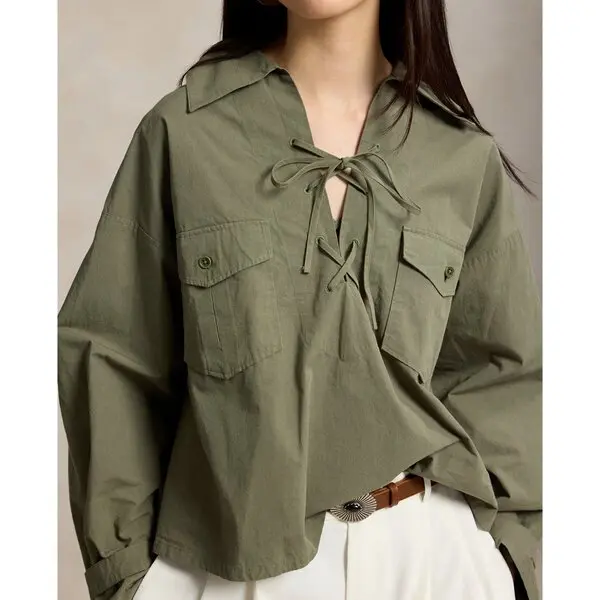 Ralph Lauren Lace-up Cotton Shirt