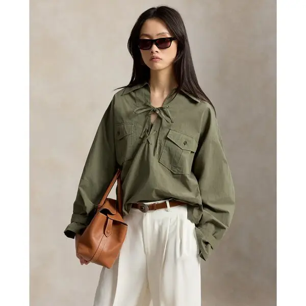 Ralph Lauren Lace-up Cotton Shirt