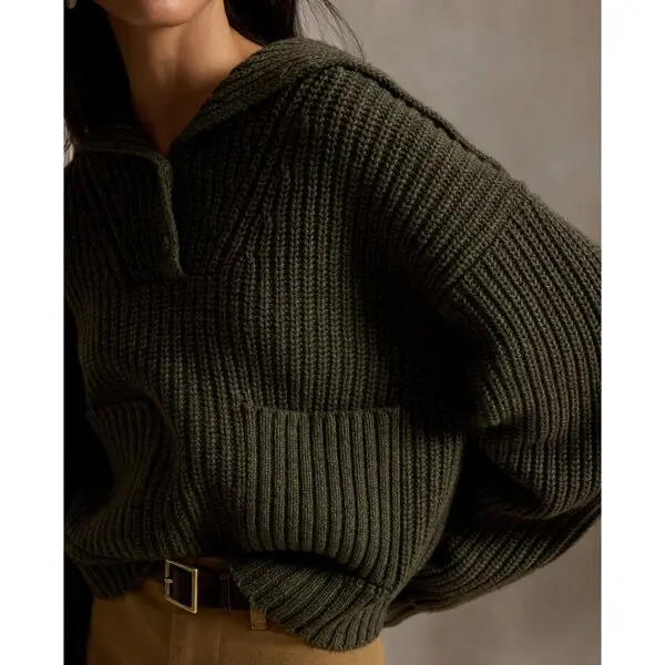 Ralph Lauren Wool-cotton Half-placket Sweater