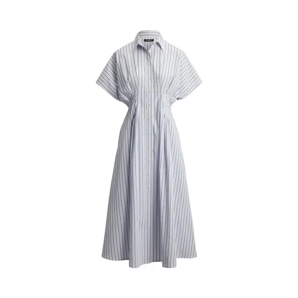 Ralph Lauren Striped Cotton Broadcloth Shirtdress
