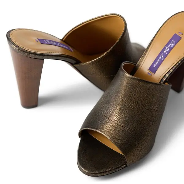 Ralph Lauren Adela 95 Mm Calfskin Mule