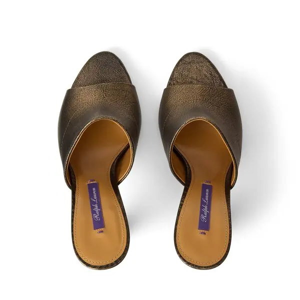 Ralph Lauren Adela 95 Mm Calfskin Mule